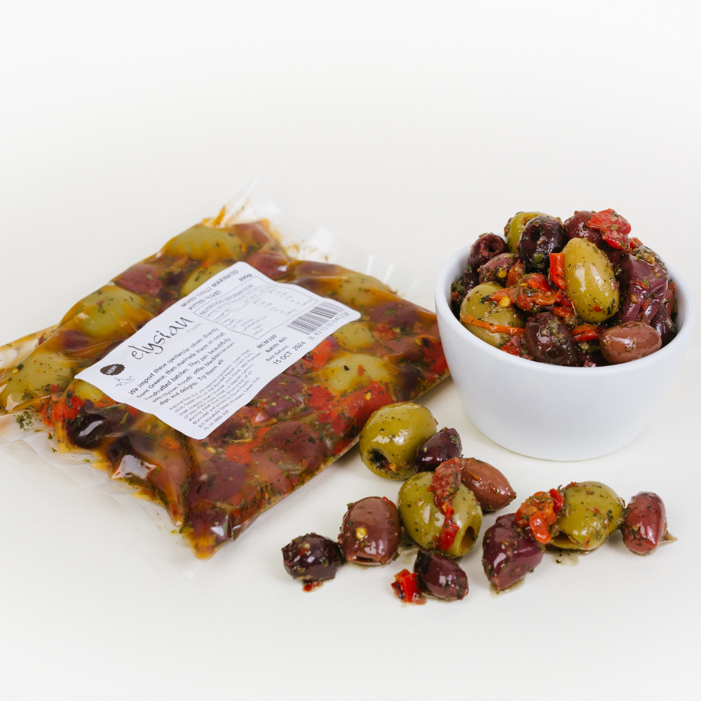 Mixed Chilli Marinated Olives - 300g/2kg – Elysian Foods